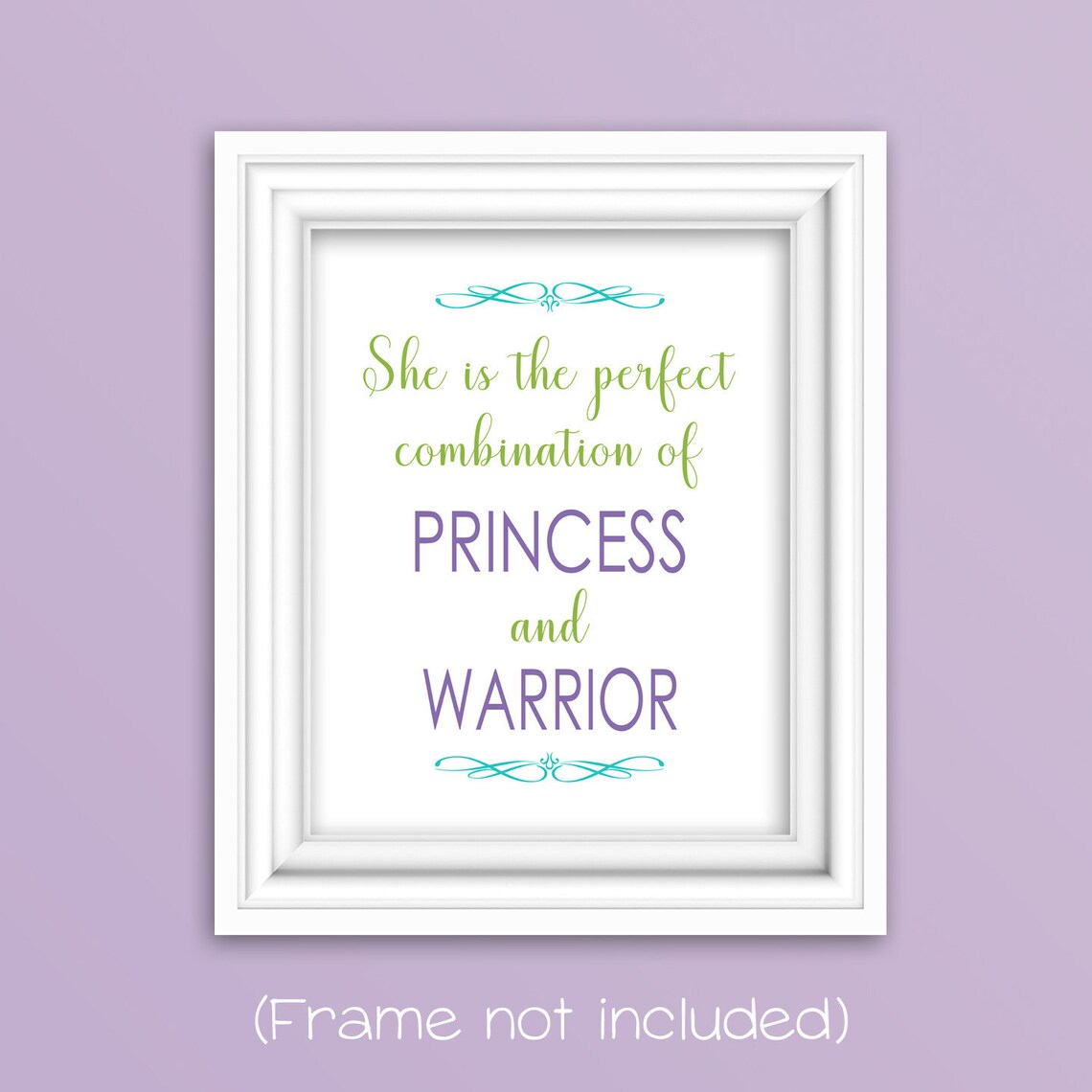 Princess and Warrior Quote Nursery Print Baby Girl Wall | Etsy