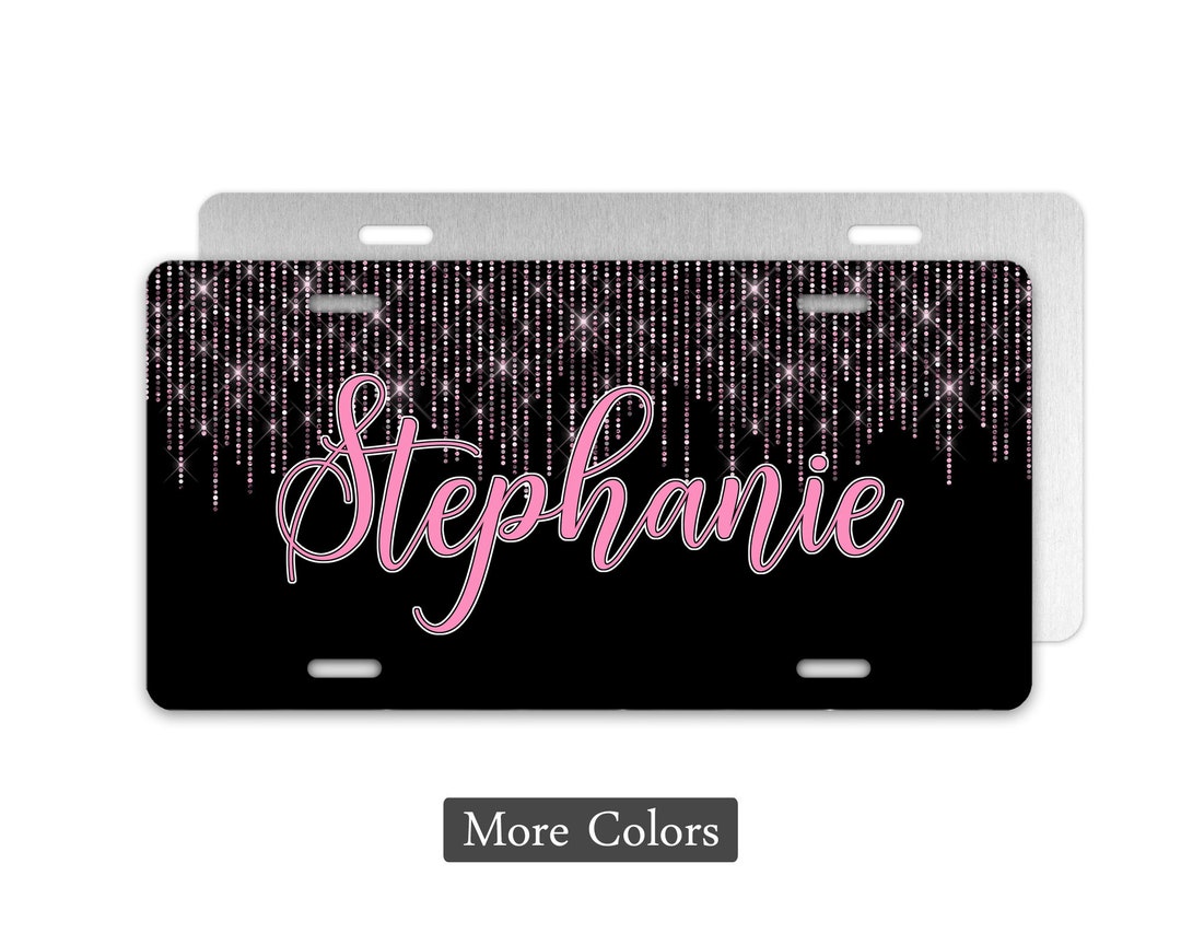 Personalized Glitter Bead Curtain License Plate, Custom Novelty Plate ...