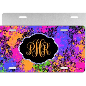 Paint Splatter License Plate, Personalized Novelty Plate, Front of Car ...