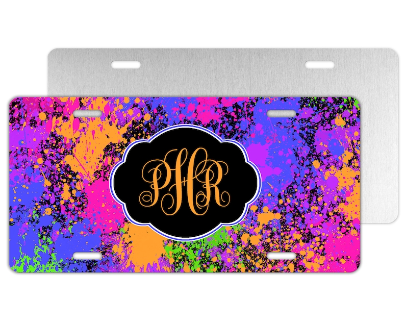 Paint Splatter License Plate Personalized Novelty Plate - Etsy