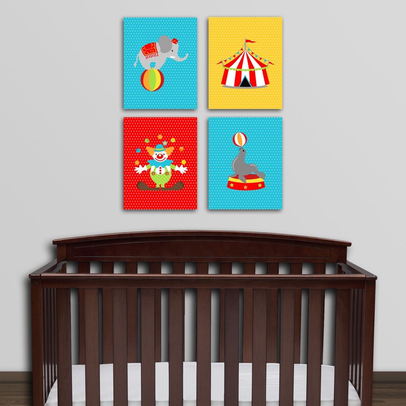 Circus Nursery Art Boy's Room Decor Circus Elephant | Etsy