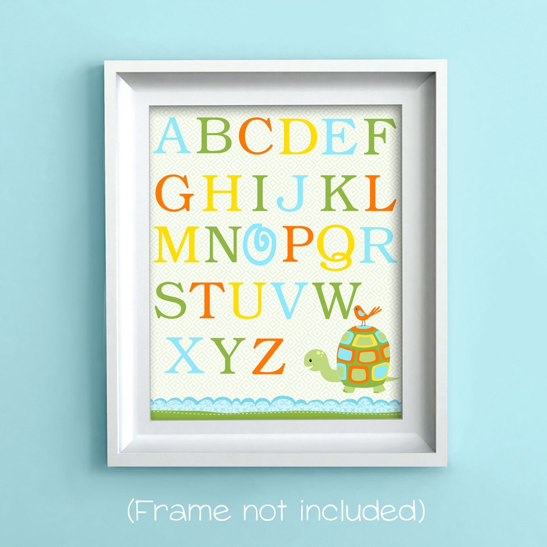 Alphabet Turtle Print Nursery Art Turtle Turtle Nursery - Etsy