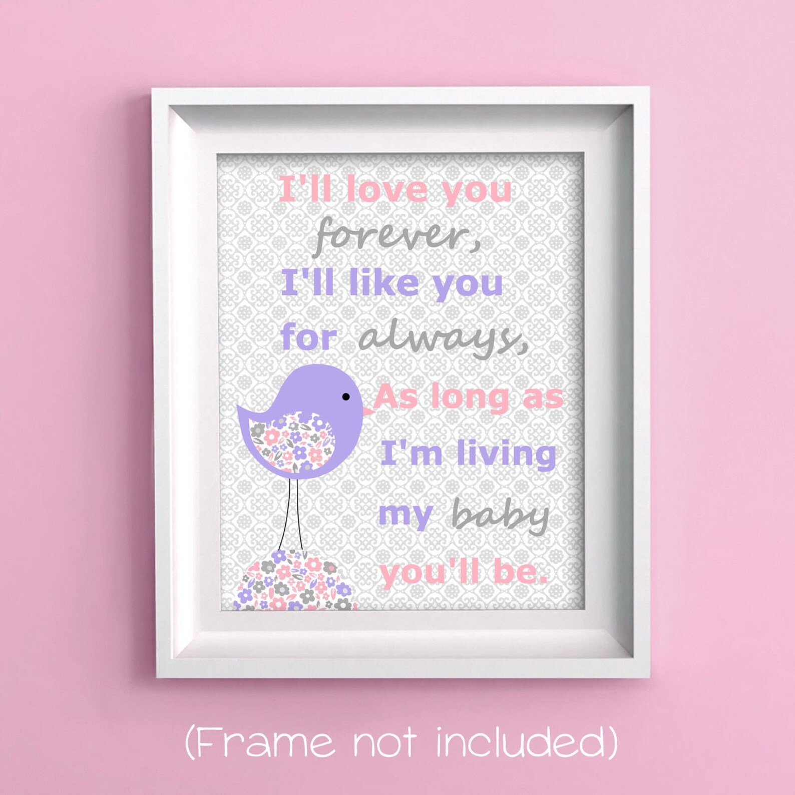 I'll Love You Forever Bird Nursery Art Nursery Quote - Etsy