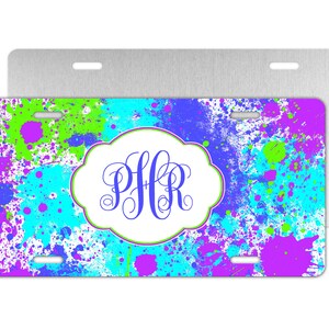Paint Splatter License Plate, Personalized Novelty Plate, Front of Car ...