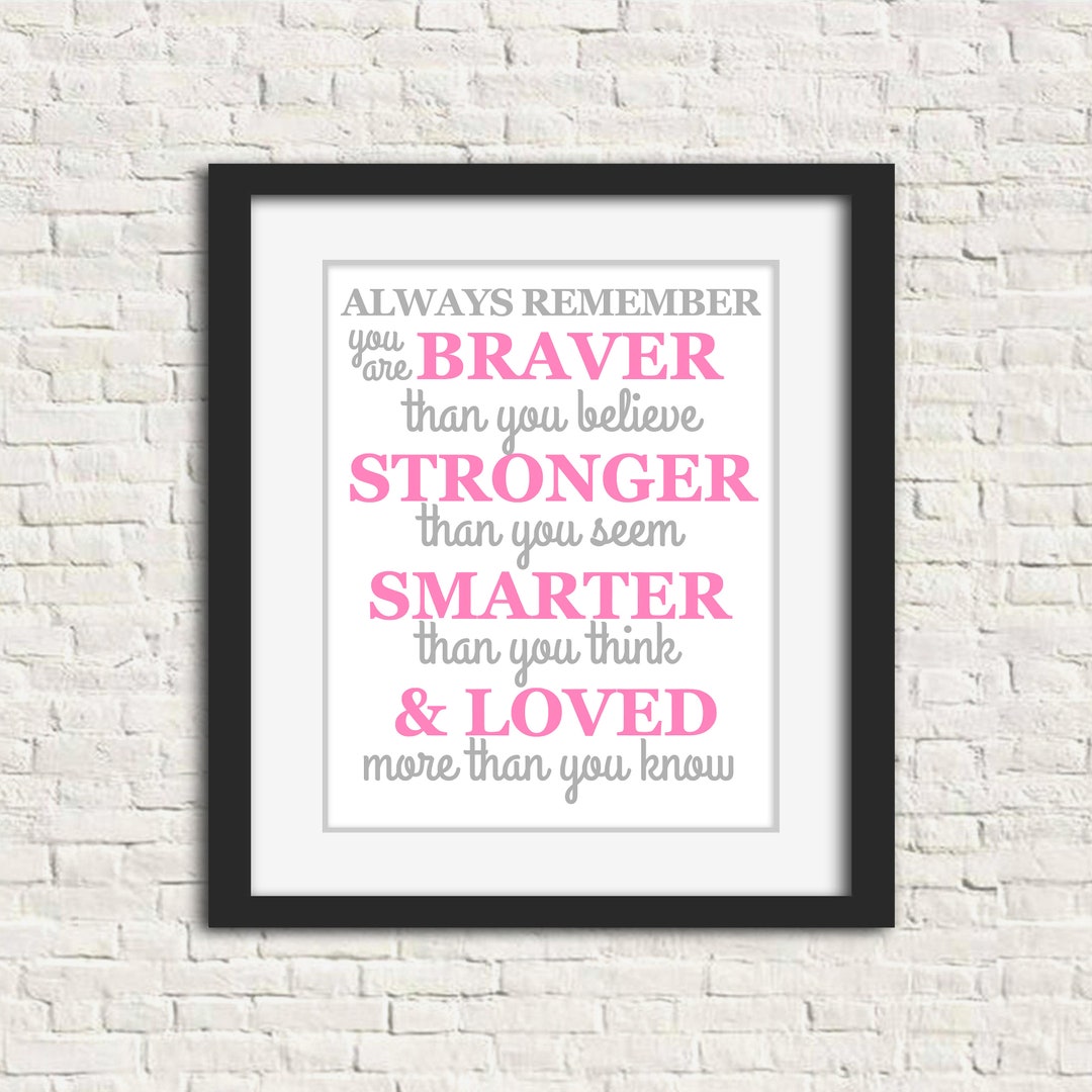Always Remember Quote, Pink and Grey, Girl's Room Decor, Baby Shower ...