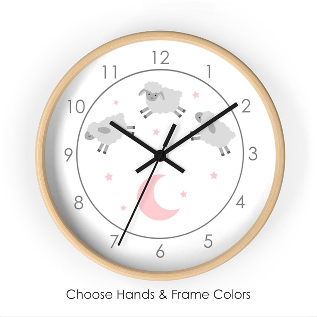 Sheep Nursery Wall Clock – Quiet No-tick | Lamb Baby Decor | Choose ...
