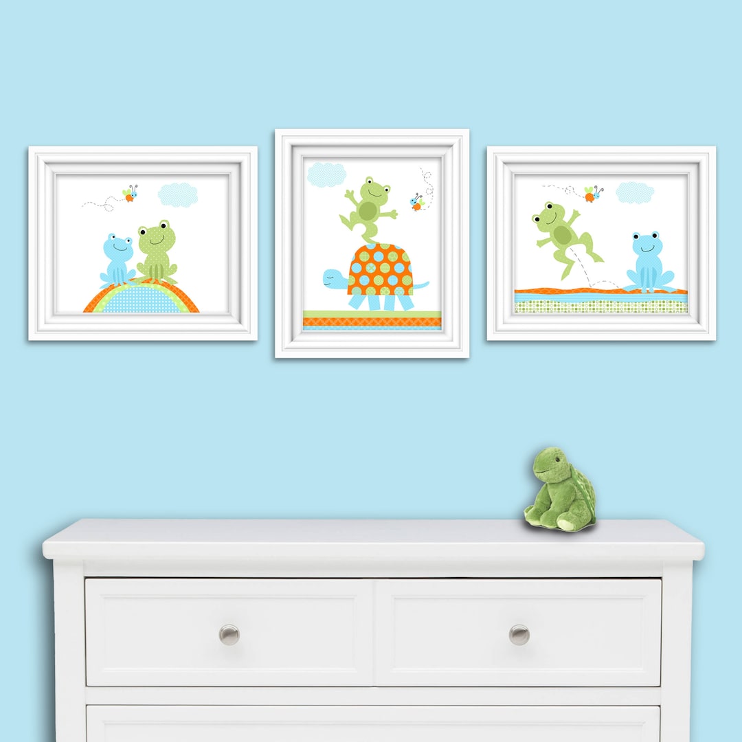 Frog Nursery Art, Baby Boy Nursery, Boy Wall Art, Frog Nursery Decor ...