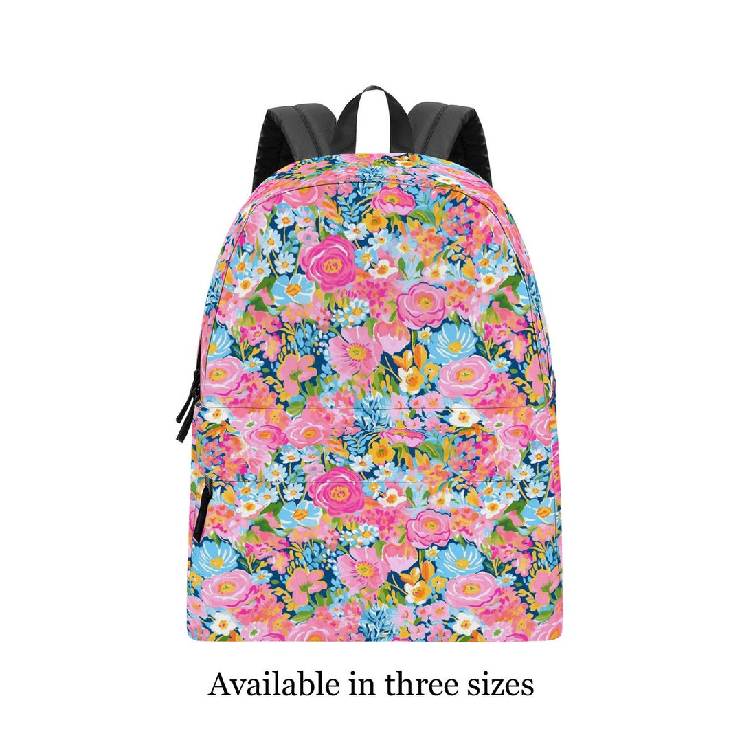 Preppy Floral Backpack, Bright Flower School Bag, Teen Girl Book Bag ...