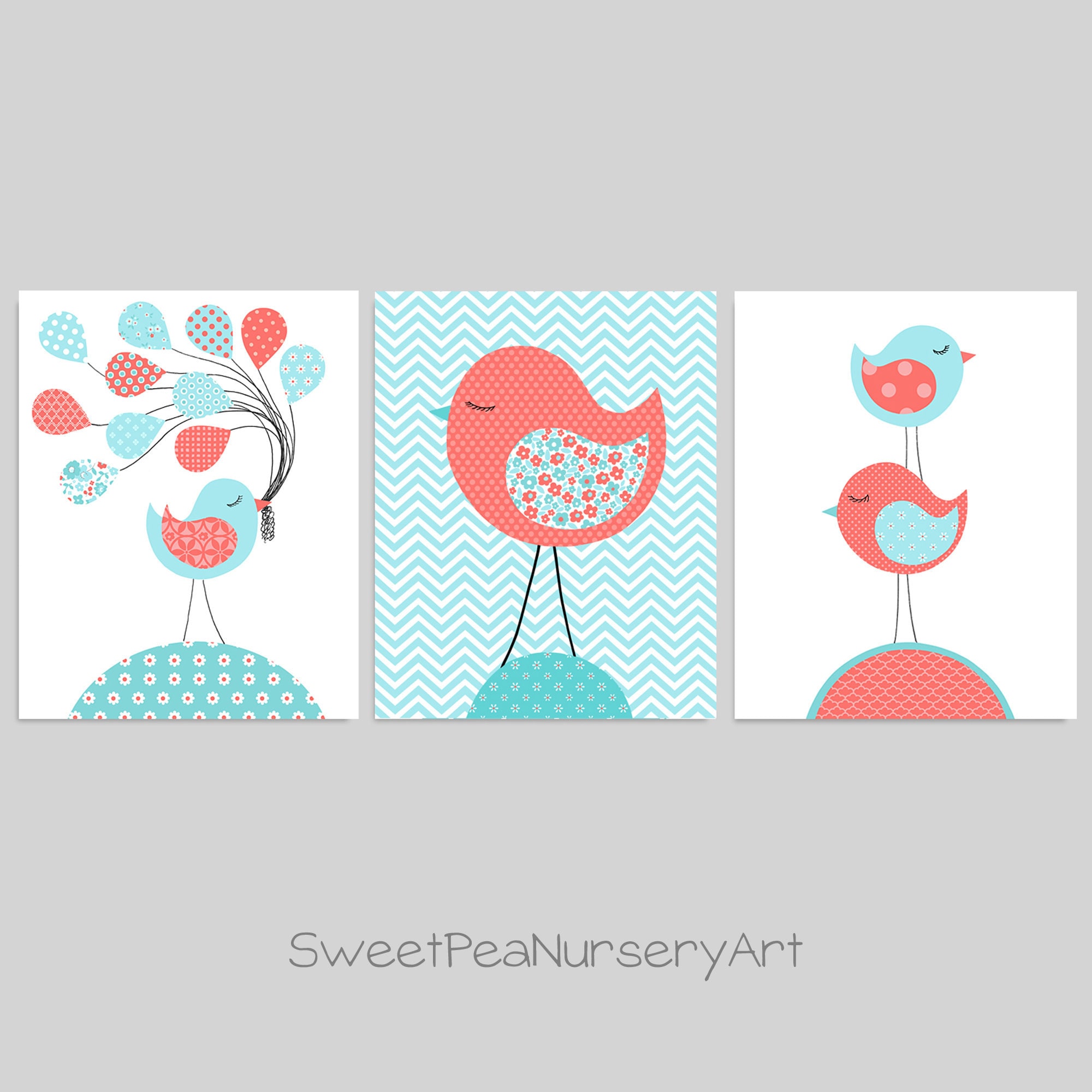Bird Nursery Decor, Baby Room Bird, Baby Art Prints, Bird Prints ...