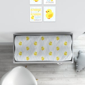 Duck Crib Sheet, Standard or Mini Crib Fitted Sheet, Ducky Baby Bedding ...