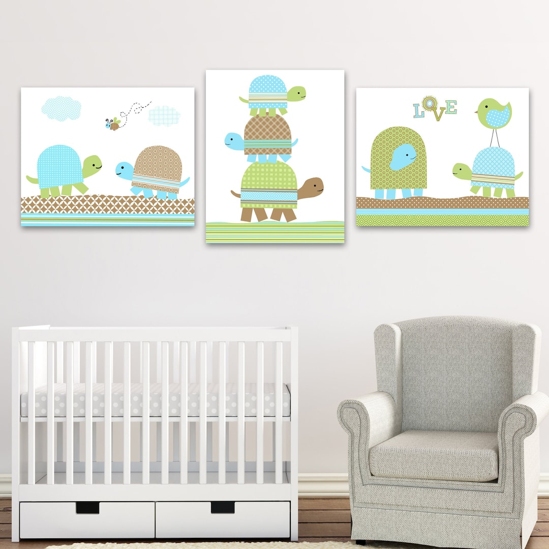 Turtle Nursery Art, Baby Boy Nursery, Boy's Room Decor, Toddler Boy Art ...