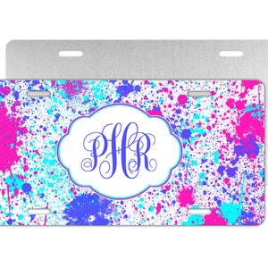 Paint Splatter License Plate, Personalized Novelty Plate, Front of Car ...