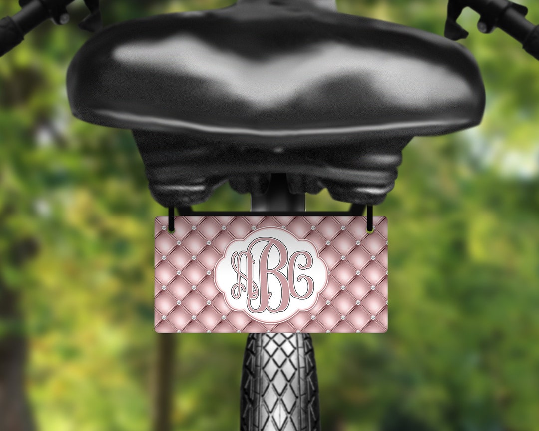 Personalized Mini License Plate, Custom Bike Plate, Rose Gold Quilted ...