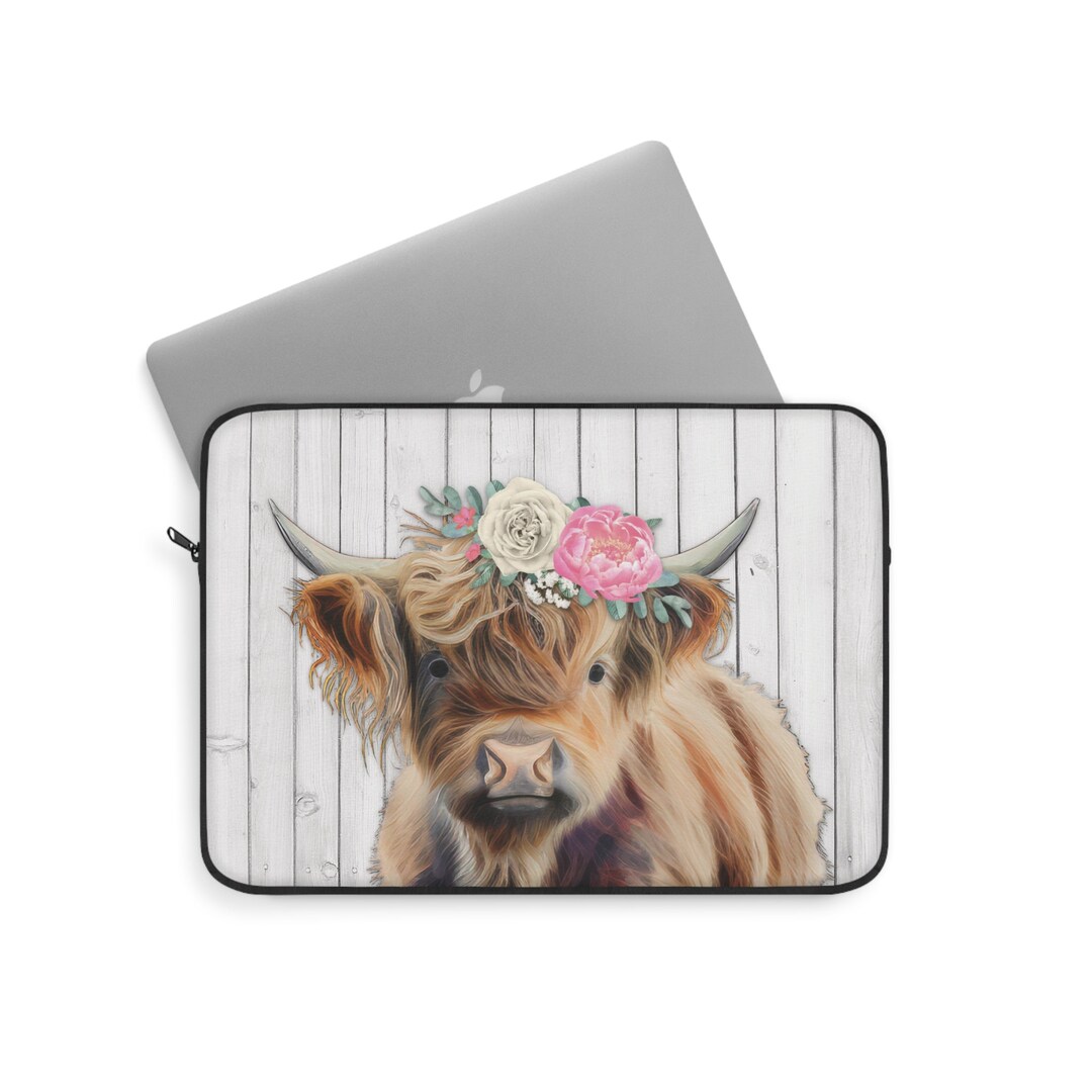 Highland Cow Laptop Sleeve, Three Sizes - 12, 13 and 15 Inches, Soft ...