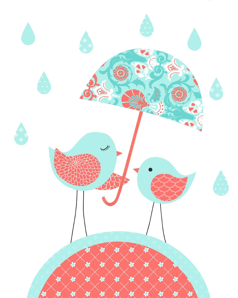Nursery Wall Art, Bird Nursery Prints, Nursery Art Prints, Baby Girl ...