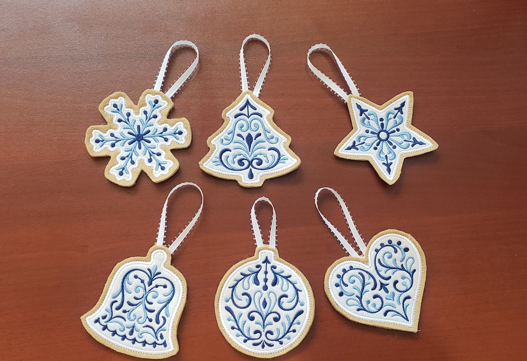 Embroidered Felt Nordic Ornaments, Nordic Decor, Christmas Ornaments ...