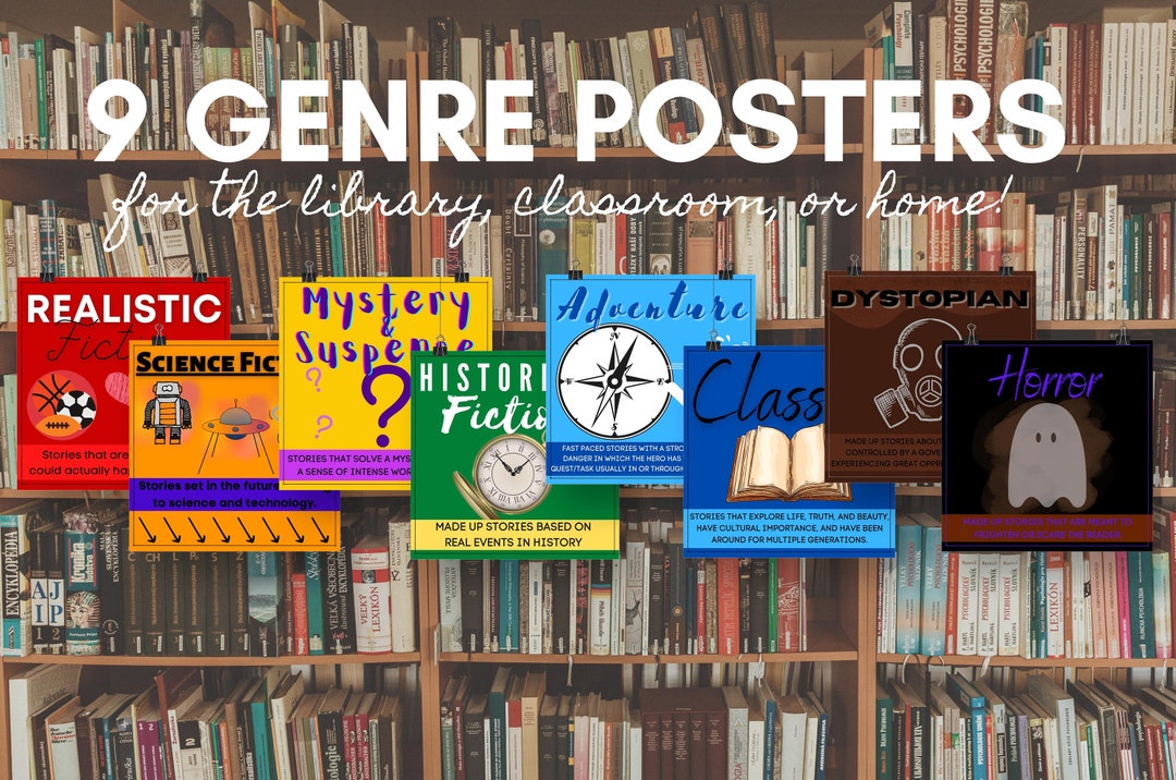 9 Genre Posters for Library, Classroom, Homeschool, Home - Etsy