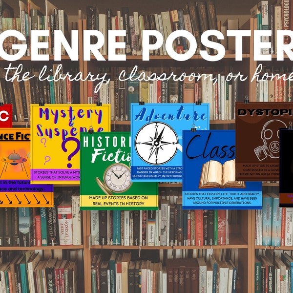 Library Genre - Etsy