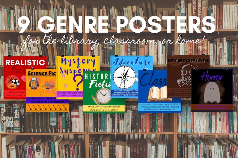 9 Genre Posters for Library, Classroom, Homeschool, Home - Etsy