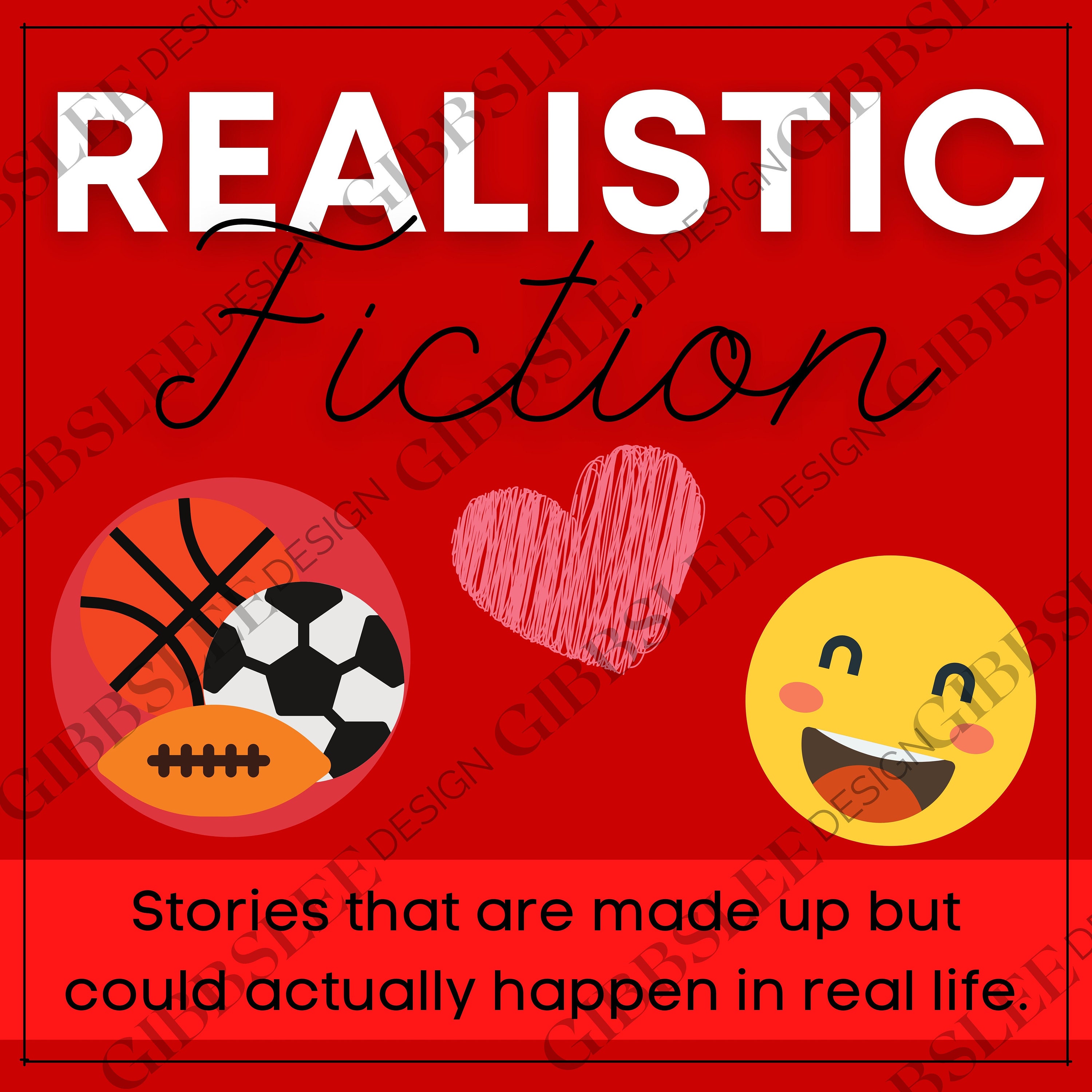 Realistic Fiction Genre Poster for Library, Classroom, Homeschool, Home ...
