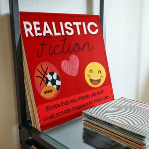 Realistic Fiction Genre Poster for Library, Classroom, Homeschool, Home ...