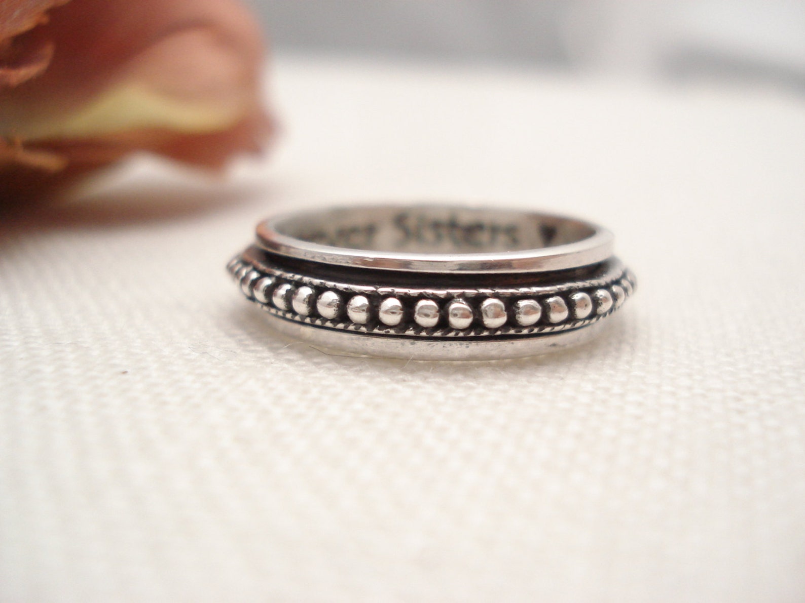 Personalized Sterling Silver Spinner Ring...custom Engravable Ring ...