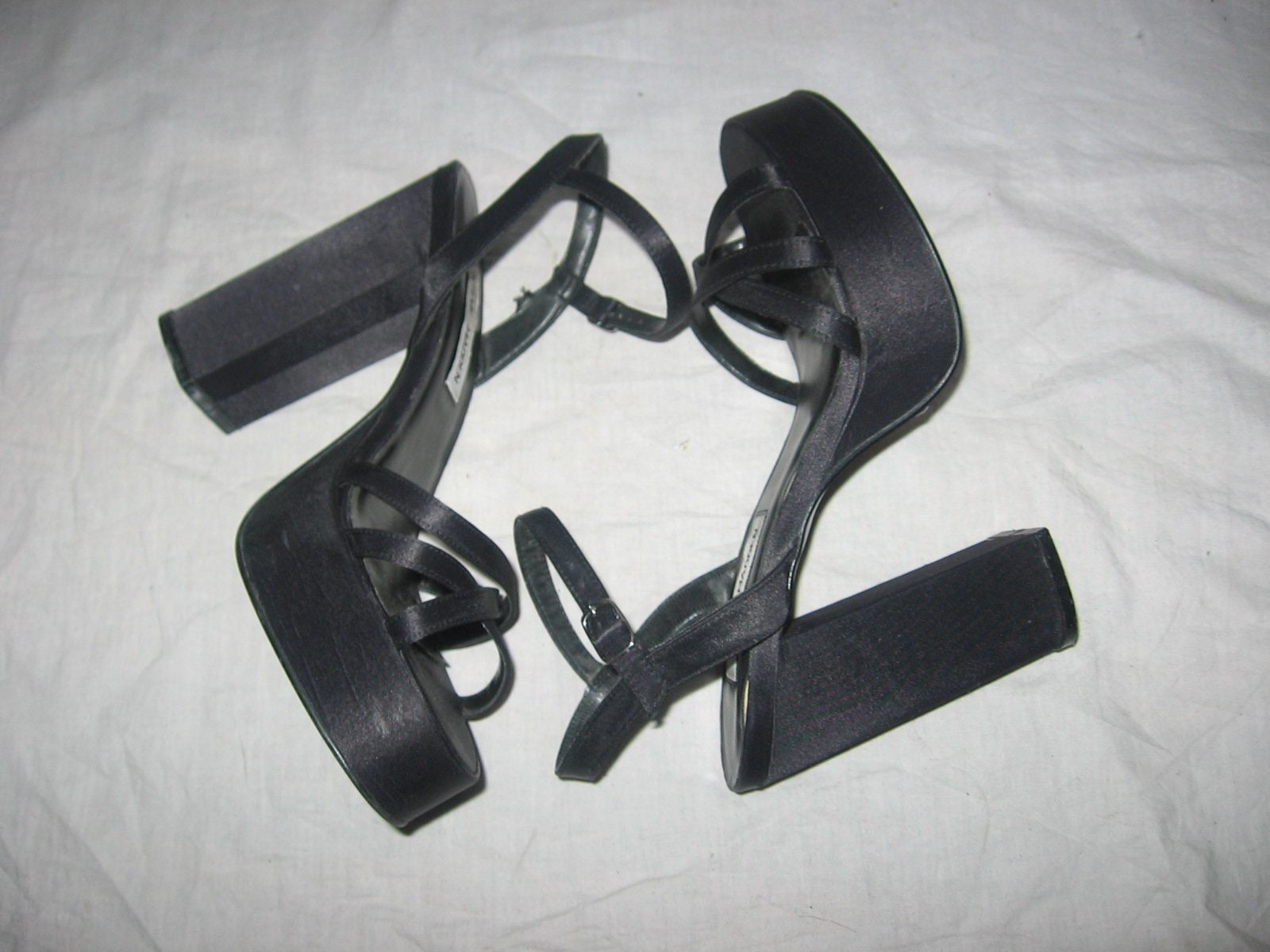 Vintage 9 & Co P-circus4 Black Fabric Upper Strappy Chunky Vintage 9 & Co P-circus4 Black Fabric Upper Strappy Chunky