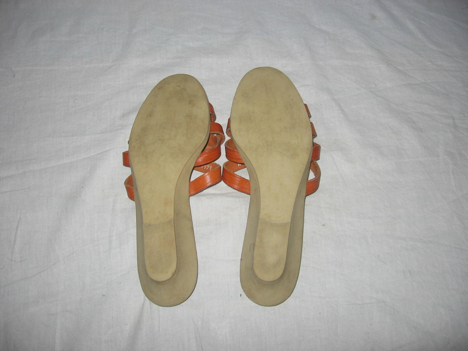Vintage Quoddy Made in USA Tan Leather Beige Rubber Wedge High Heel ...