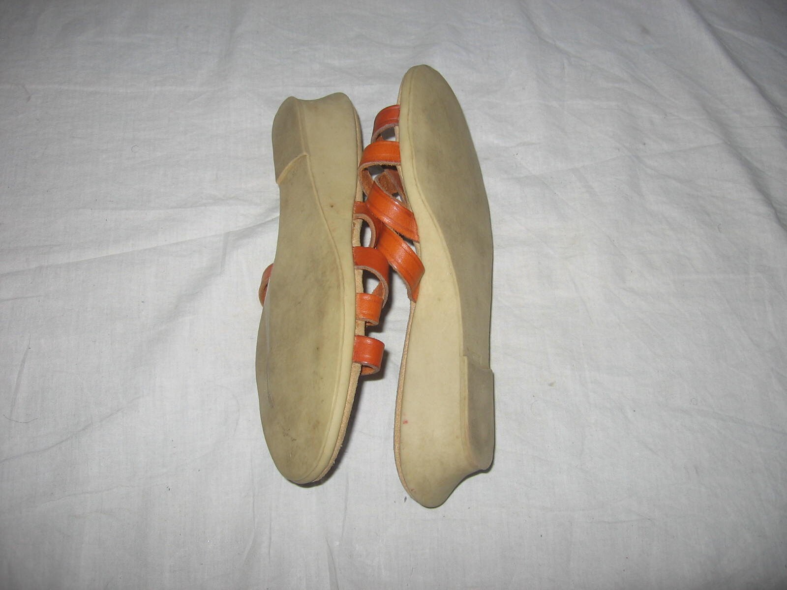 Vintage Quoddy Made in USA Tan Leather Beige Rubber Wedge High Heel ...