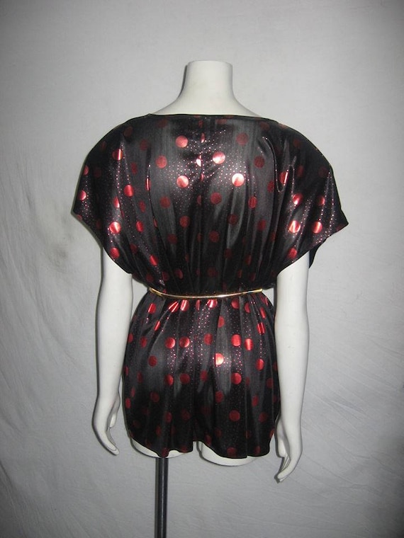 Vintage Joanna Sheer Silver Metallic Sequin Dot Shiny… - Gem