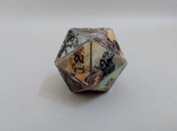 D20 20 Sided Die Handmade From CCG Cards #78 White Ice Age Mtg LIFE ...