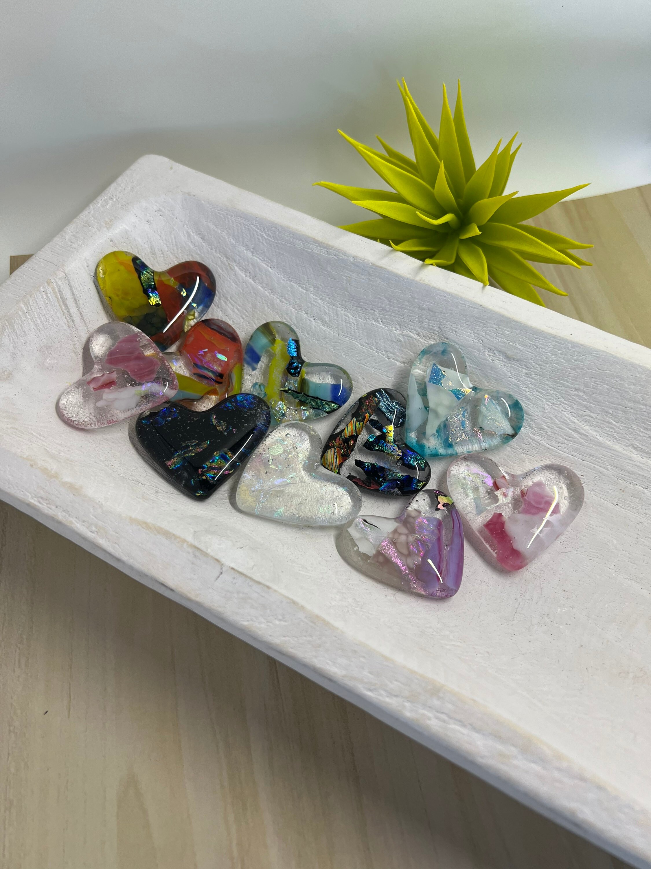 Fused Glass Pocket Heart Hug Encouragement Gift With Card for Sympathy ...