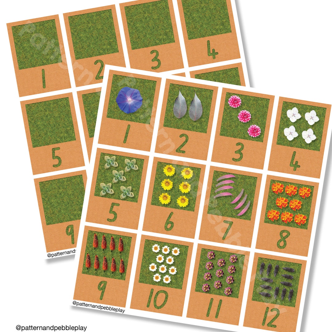 Number Flashcards 1-12 Bundle With Empty Numbers and Loose Parts for ...