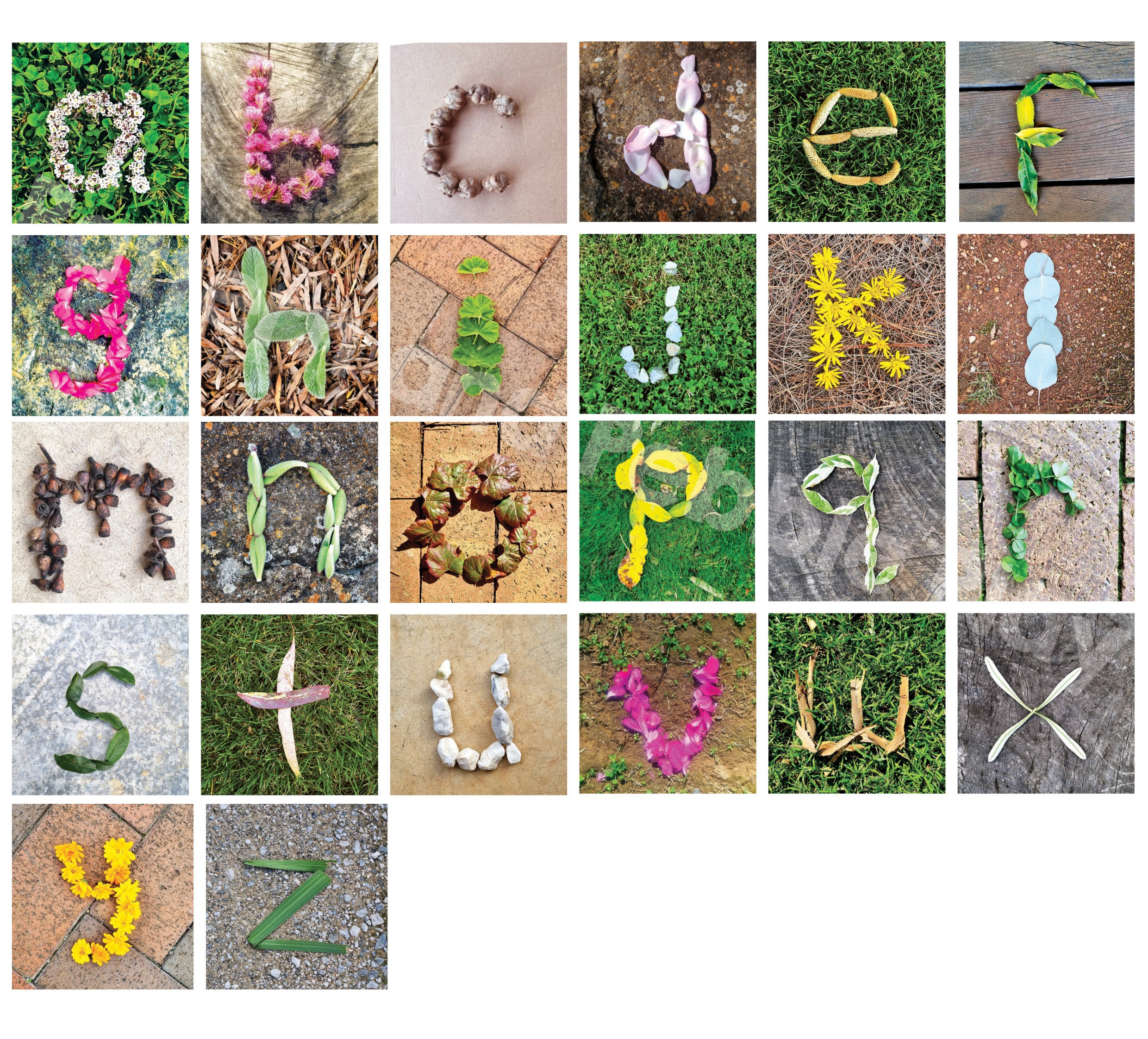 Farm Finds Natural Loose Parts Alphabet Flashcards A3 Page - Etsy