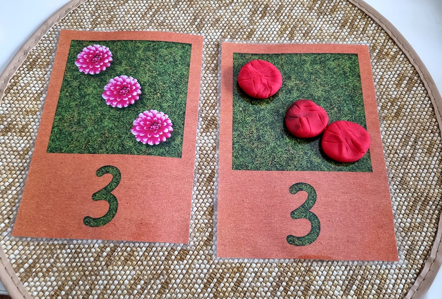 Plain Number Flashcards 1-12 With Grass and Cardboard for Maths ...
