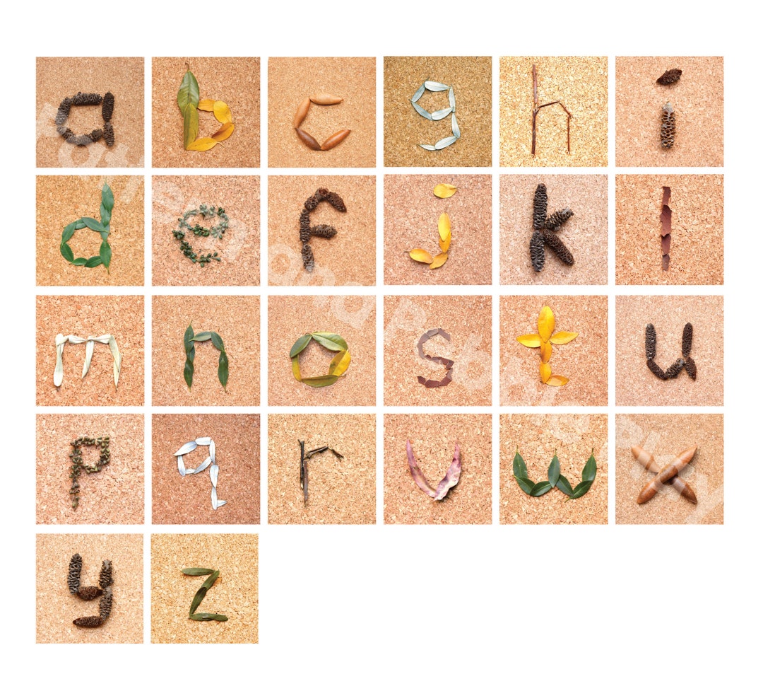 Lowercase Cork and Natural Loose Parts Alphabet A3 6 per Page - Etsy