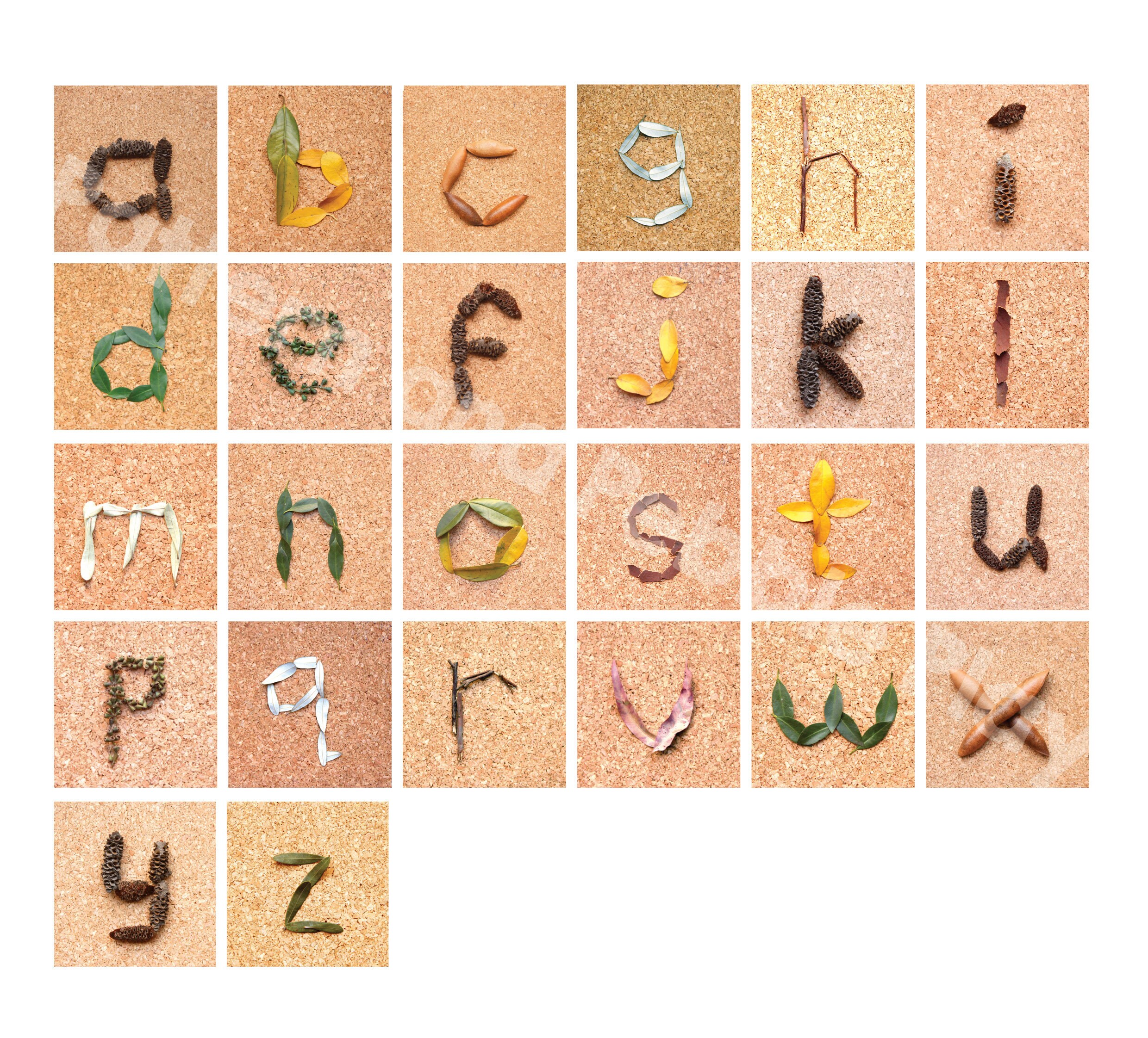 Lowercase Cork and Natural Loose Parts Alphabet A3 6 per Page - Etsy