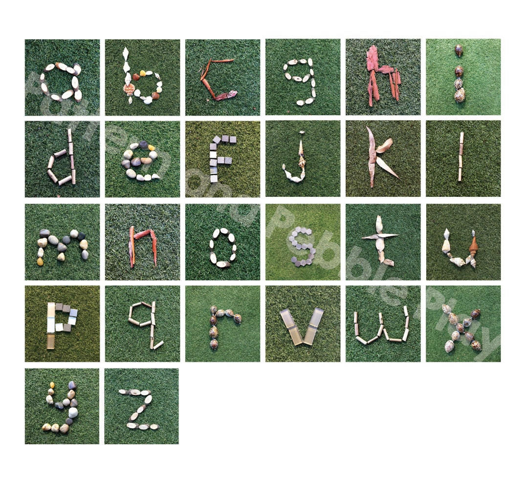 A3 Natural Loose Parts Alphabet Cards - Etsy