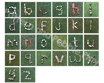 Farm Finds Natural Loose Parts Alphabet Flashcards A3 Page - Etsy