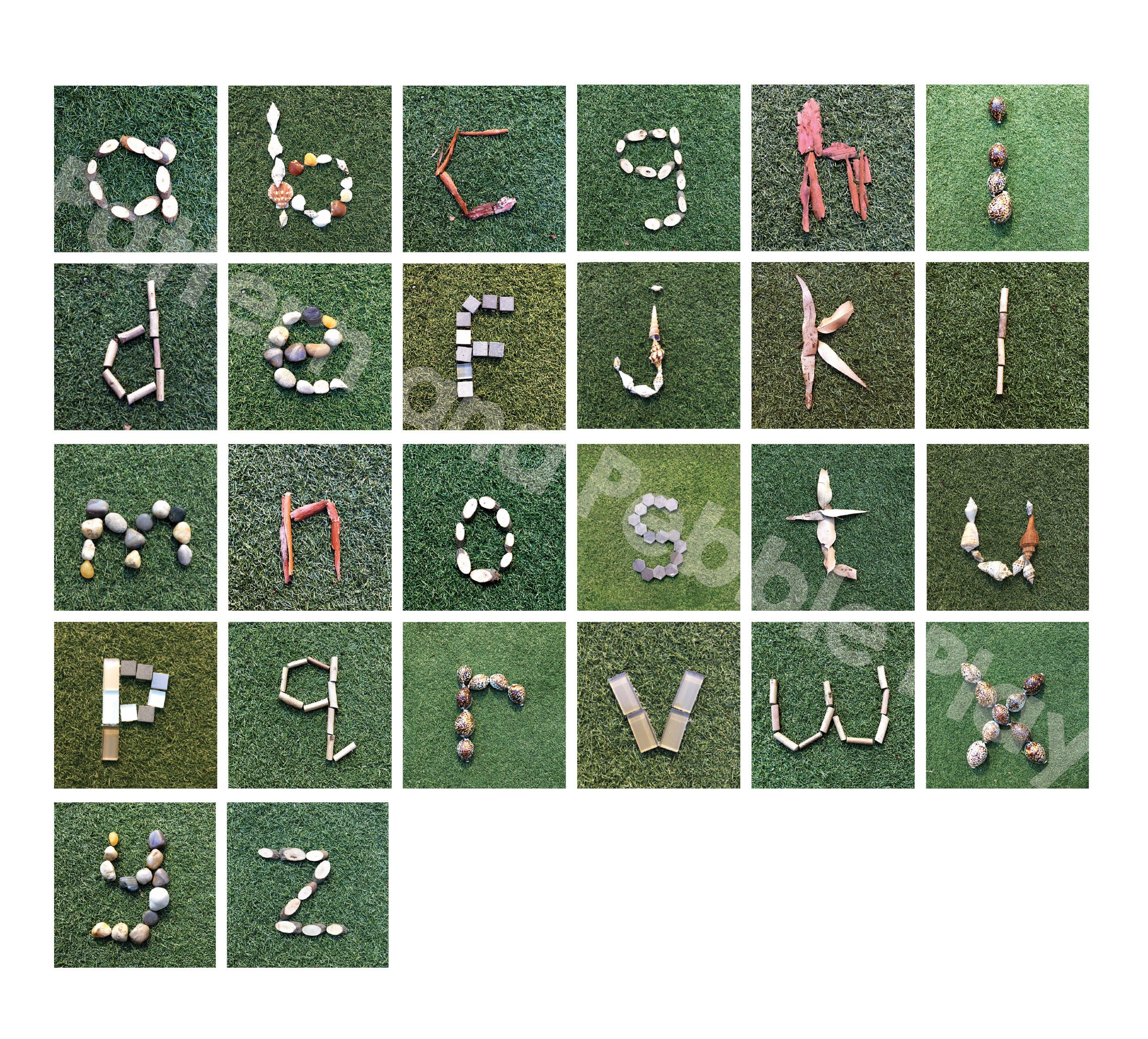 A3 Natural Loose Parts Alphabet Cards - Etsy