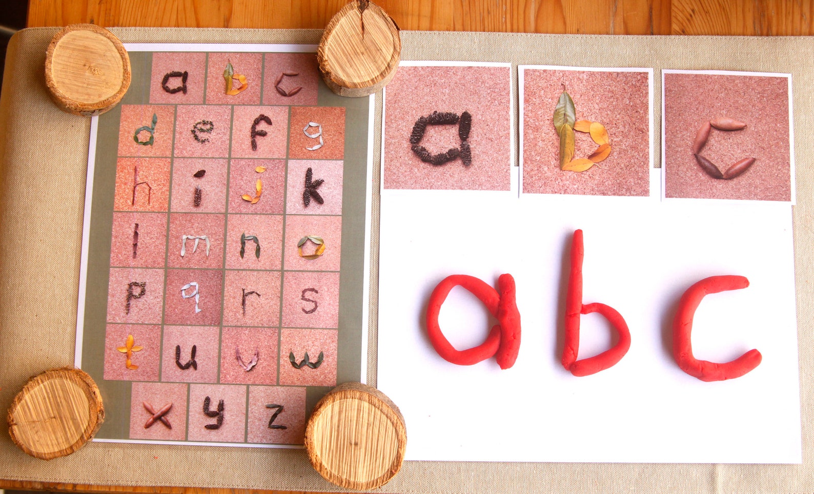 Lowercase Cork and Natural Loose Parts Alphabet A3 6 per Page - Etsy