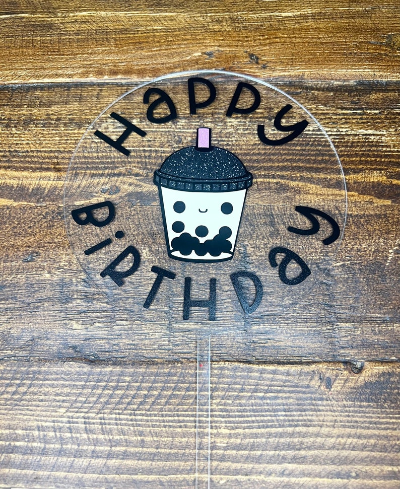Boba Cake Topper. Bubble Tea. Boba. Party | Etsy