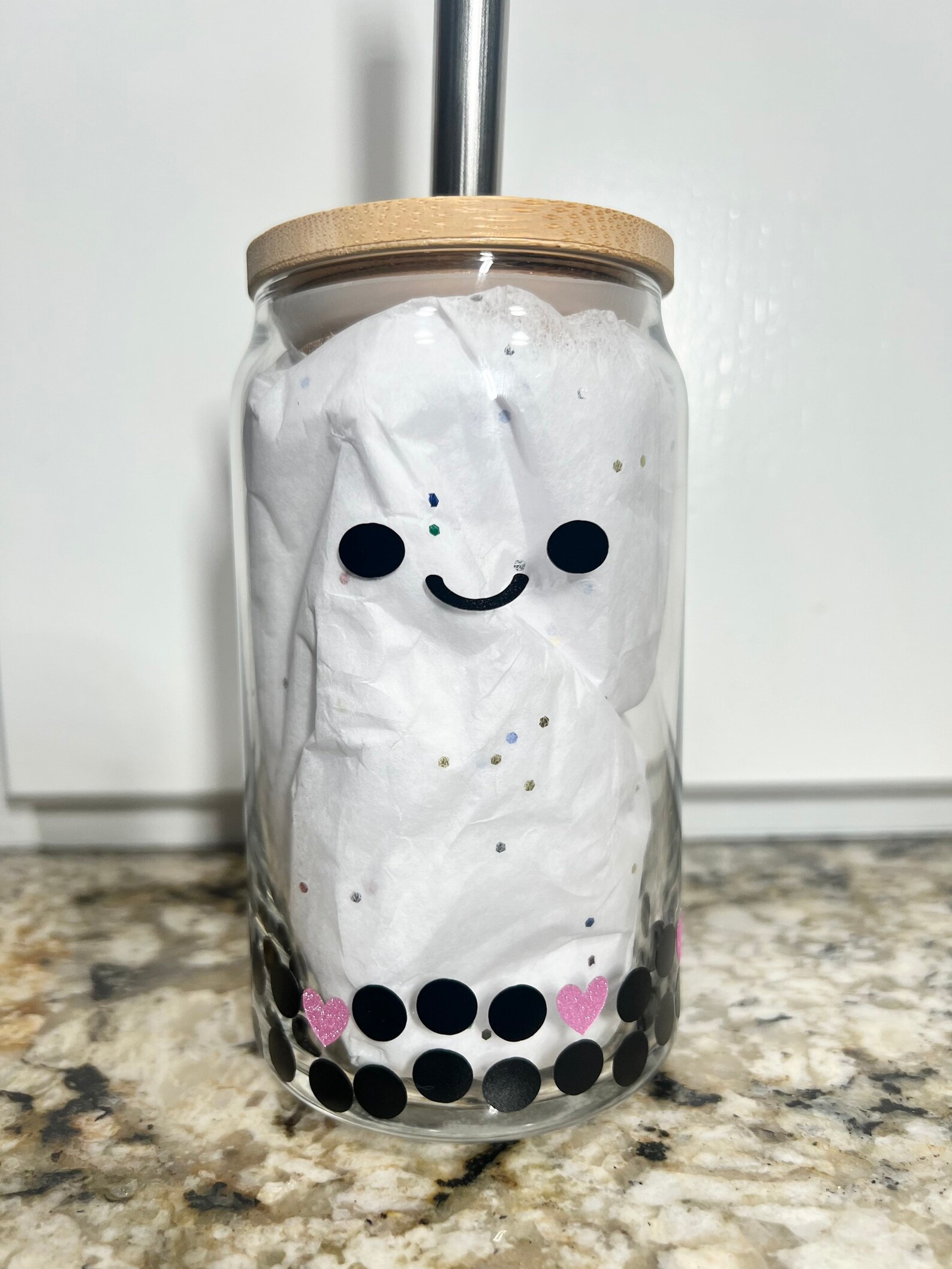 Personalized Boba Beer Can Mug W/ Bamboo Lid Straw. Bubble | Etsy