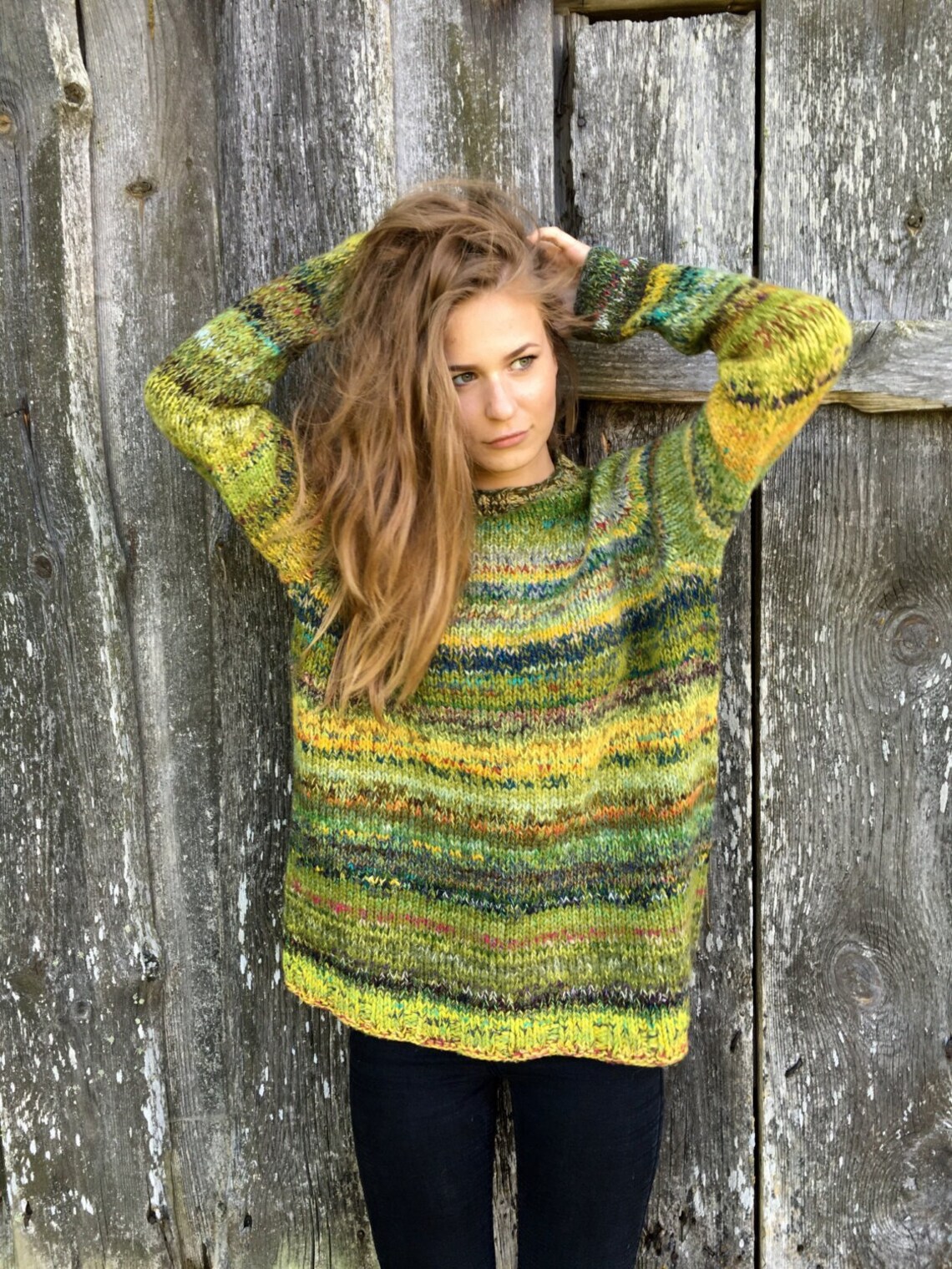 Wool Green Chunky Sweater Women's Sweater Plus Size - Etsy