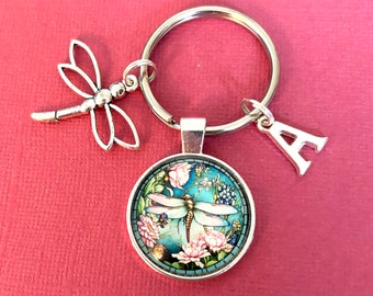 Dragonfly Keychain Hand Stamped Keychain Sympathy Gift Memorial Memory ...