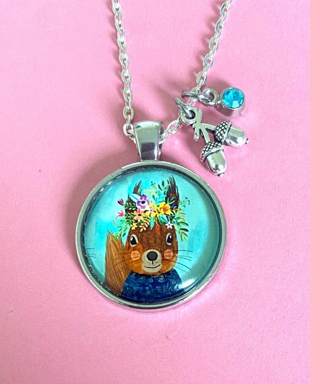 Squirrel Pendant, Squirrel Necklace Gift - Etsy