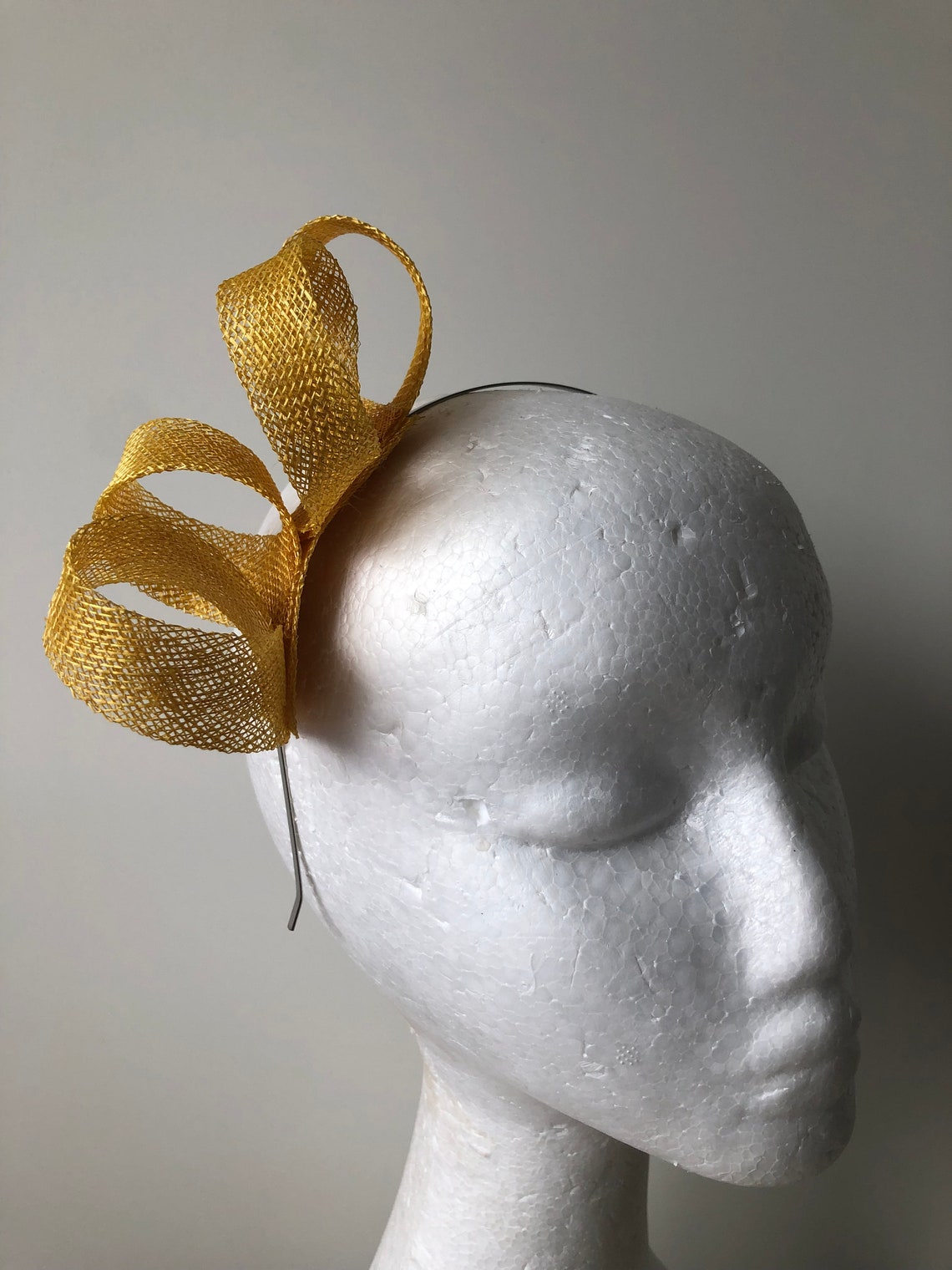 New Yellow Loop Fascinator on a Silver Metal Headband. - Etsy