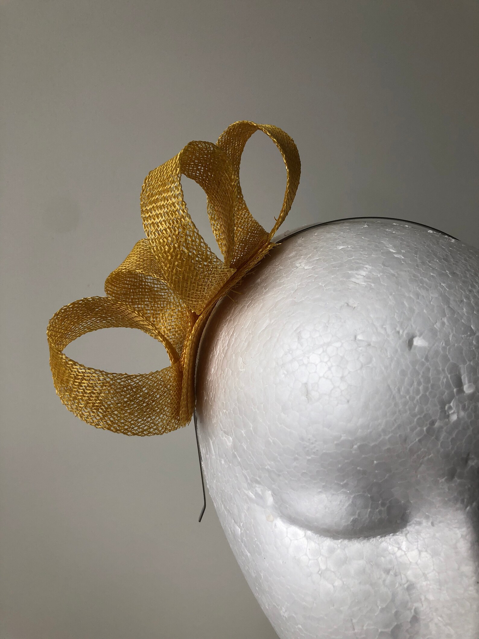New Yellow Loop Fascinator on a Silver Metal Headband. - Etsy