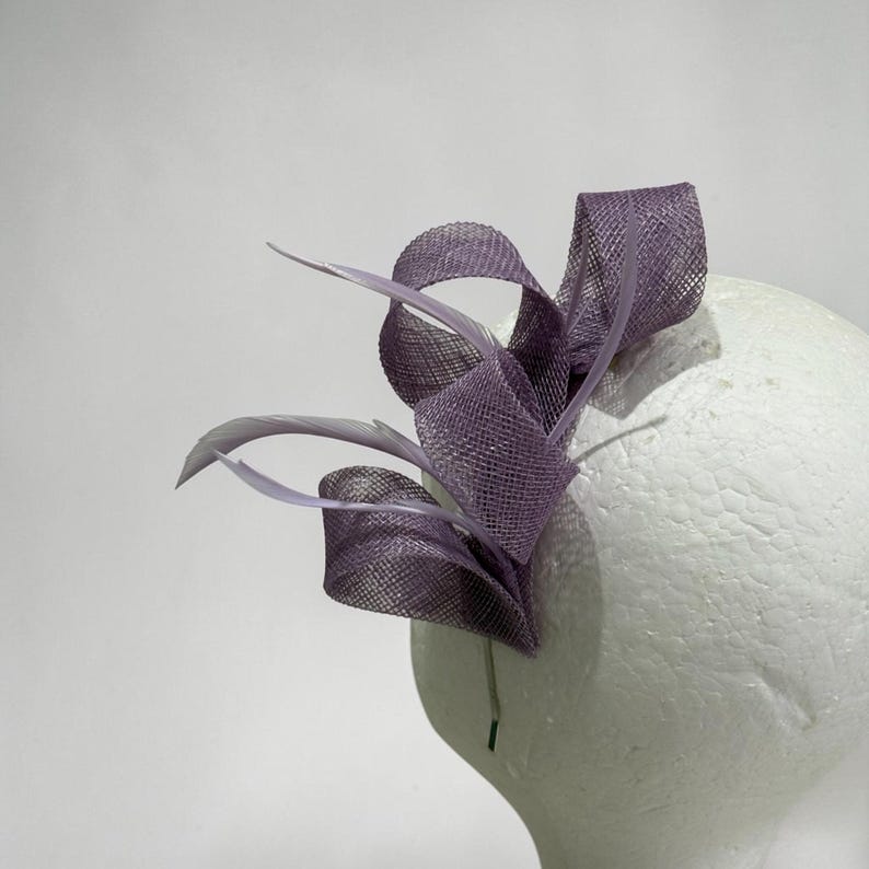 New Lilac Purple Loop Fascinator on a Silver Metal Headband With ...