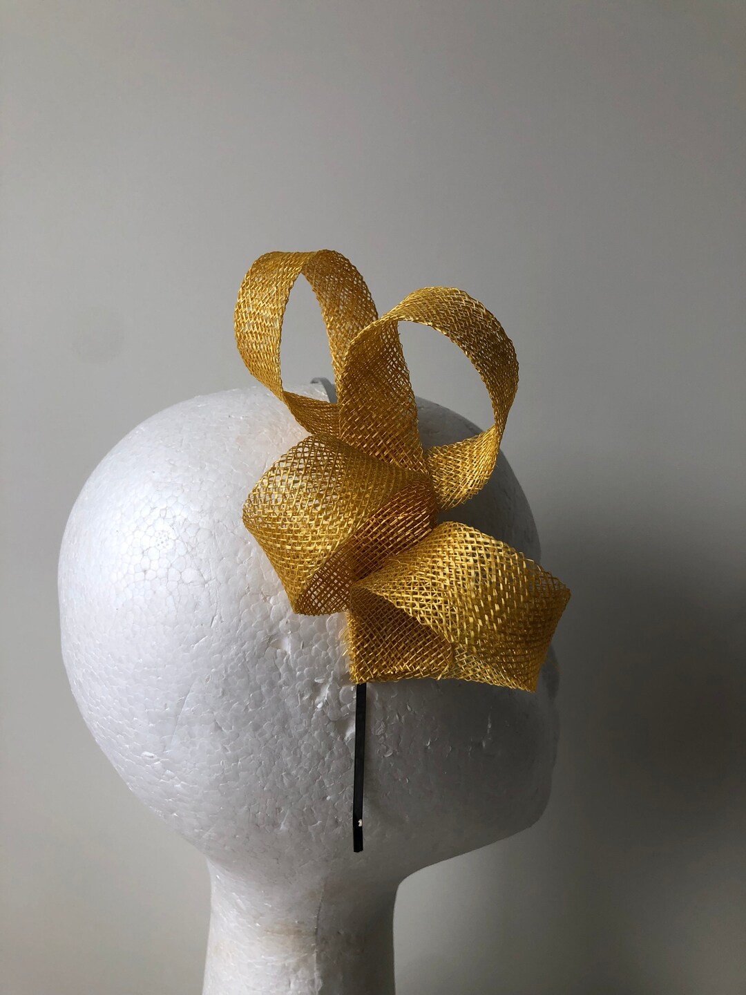 New Yellow Loop Fascinator on a Silver Metal Headband. - Etsy